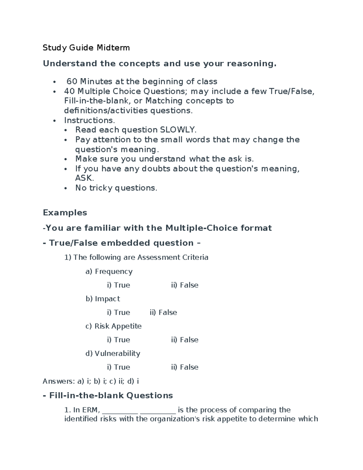 Study Guide Midterm Fall 2024 draft - Study Guide Midterm Understand ...