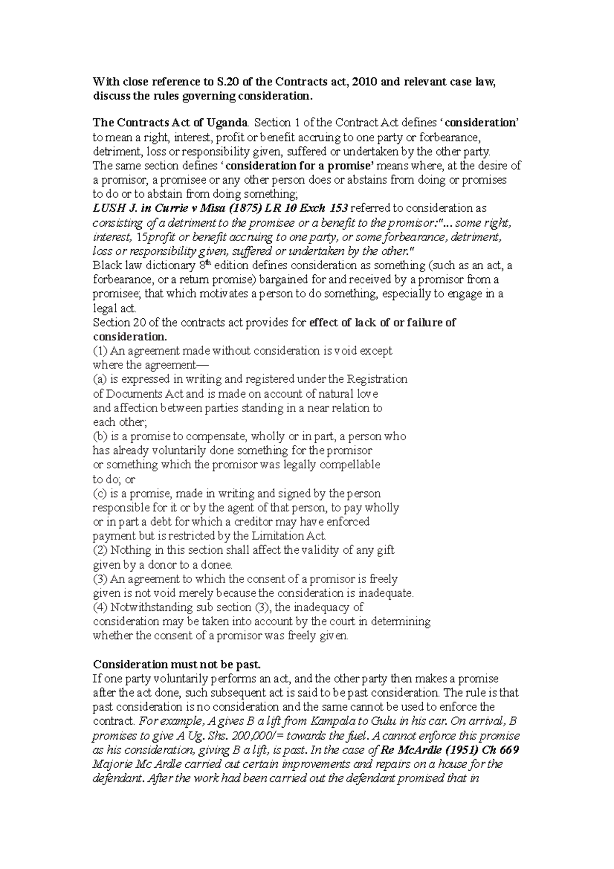 Contract law course work - With close reference to S of the Contracts ...