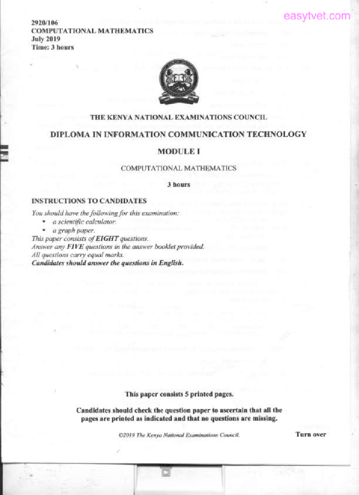 2019 july C. Maths DICT - KNEC PAST PAPERS - Information Communication ... 2019 july C. Maths DICT - KNEC PAST PAPERS - Information Communication ...