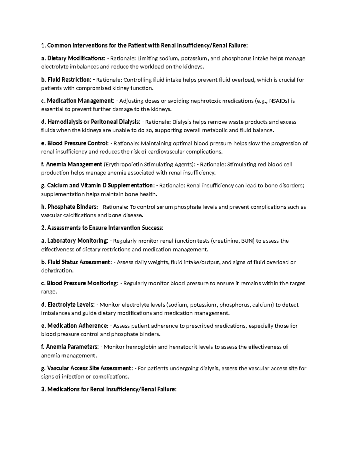 204 prep 3 - prep work - Common Interventions for the Patient with ...
