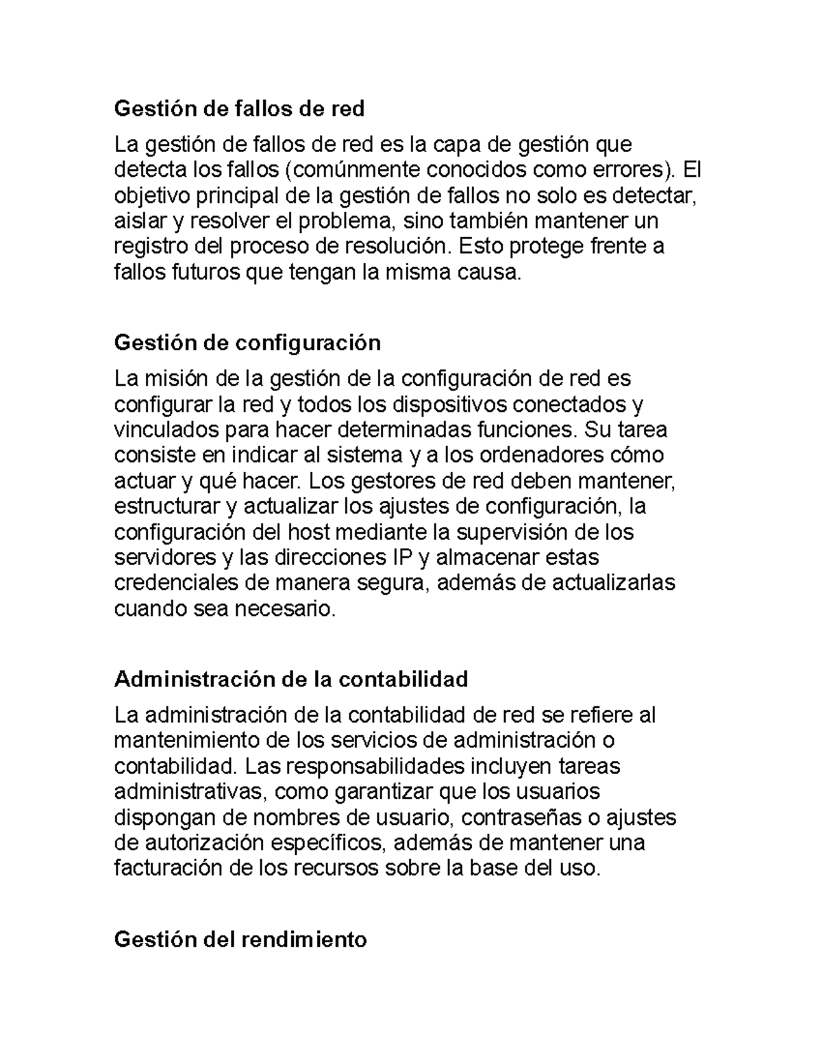 Gestión de fallos de red - El objetivo principal de la gestión de ...