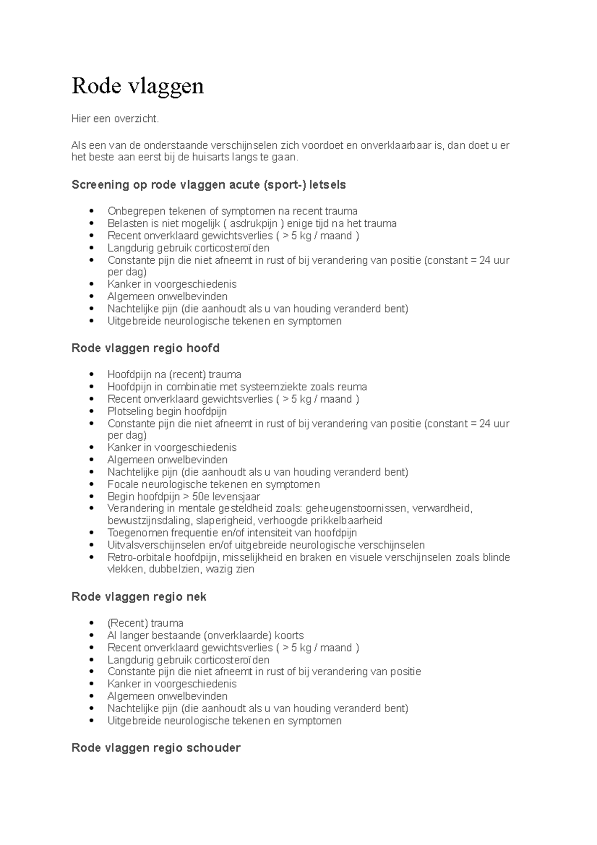 Rode vlaggen - Rode vlaggen Hier een overzicht. Als een van de ...