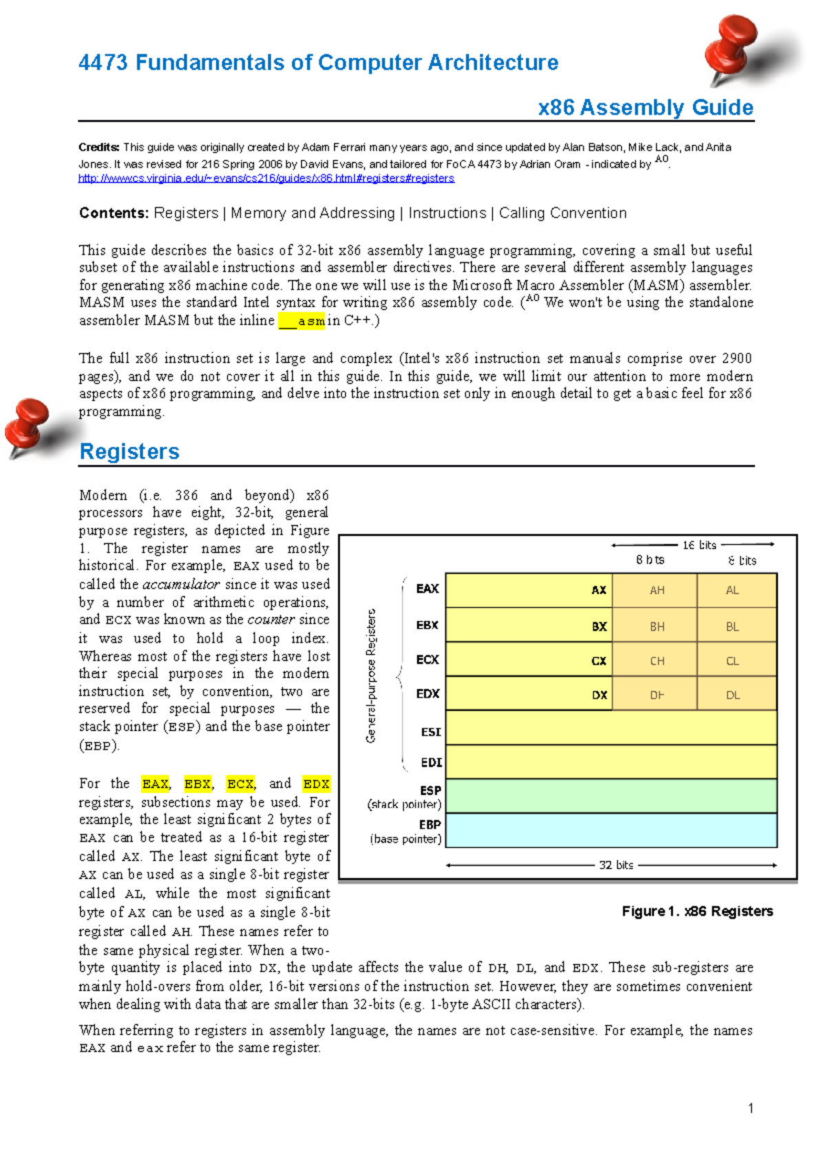 4473 FoCA x86 Assembly Guide - 4473 Fundamentals of Computer ...