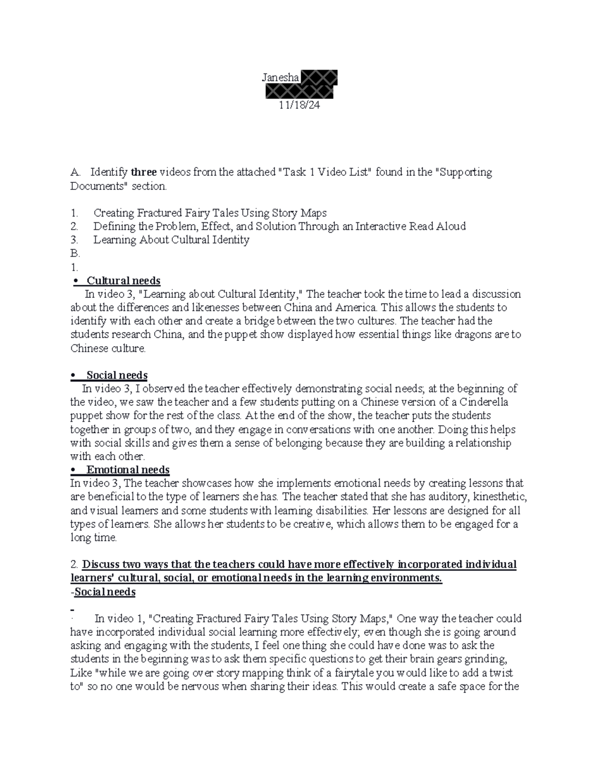 d090 Task 1 community of care passed 1st attempt - Janesha 11/18/ A ...