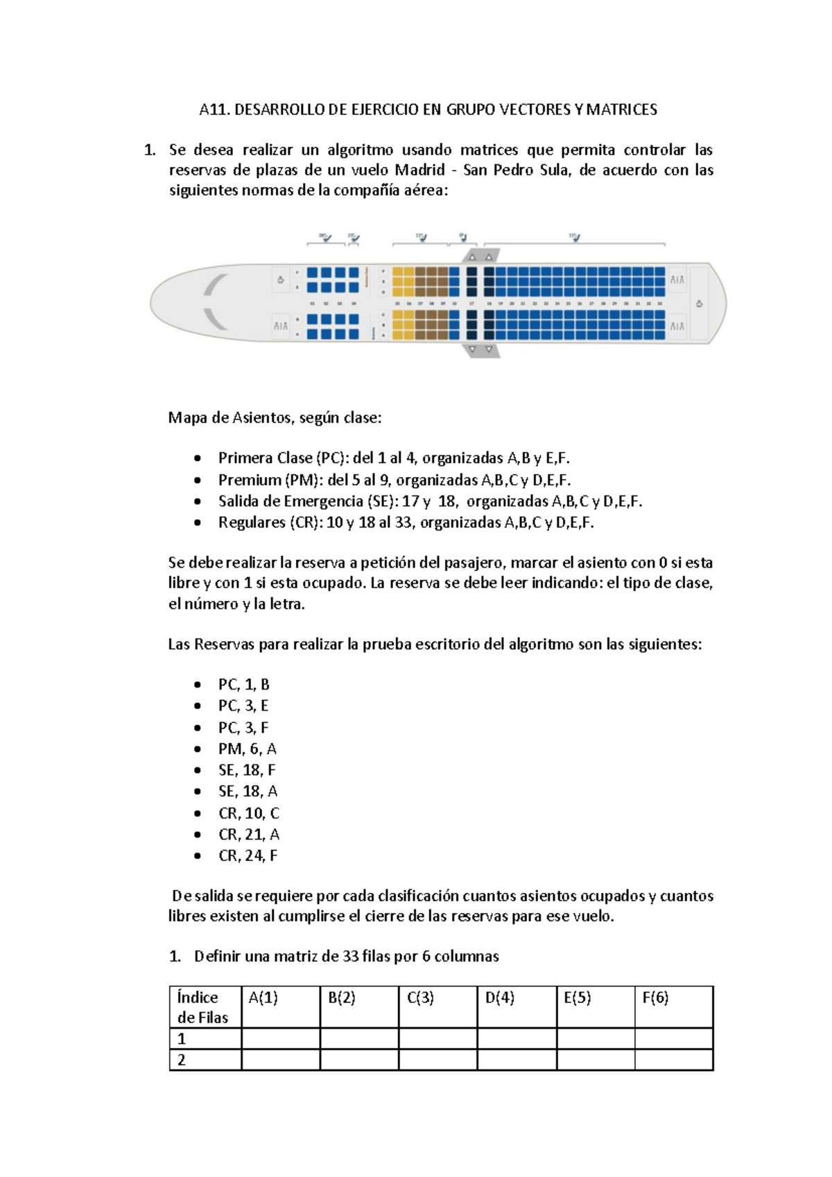 A11 Desarrollo DE Ejercicio DE Vectores Y Matrices - A11. DESARROLLO DE ...