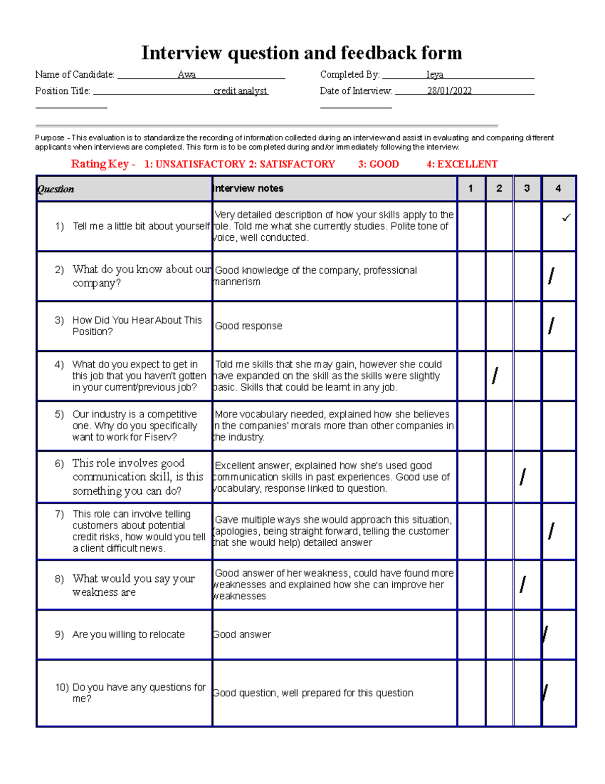 12 questions and feedback of interviewees answers - Interview question ...