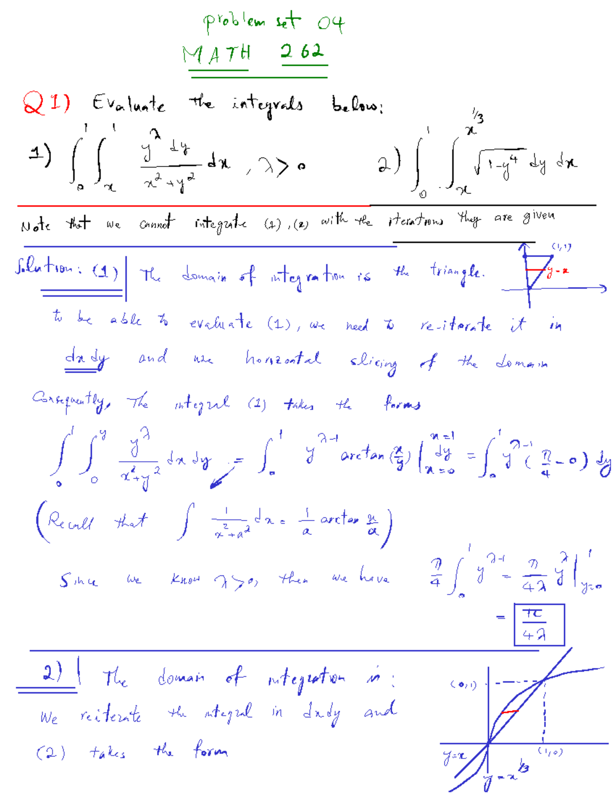 Problem set with solution summer 2016 - MATH 262 - Studocu