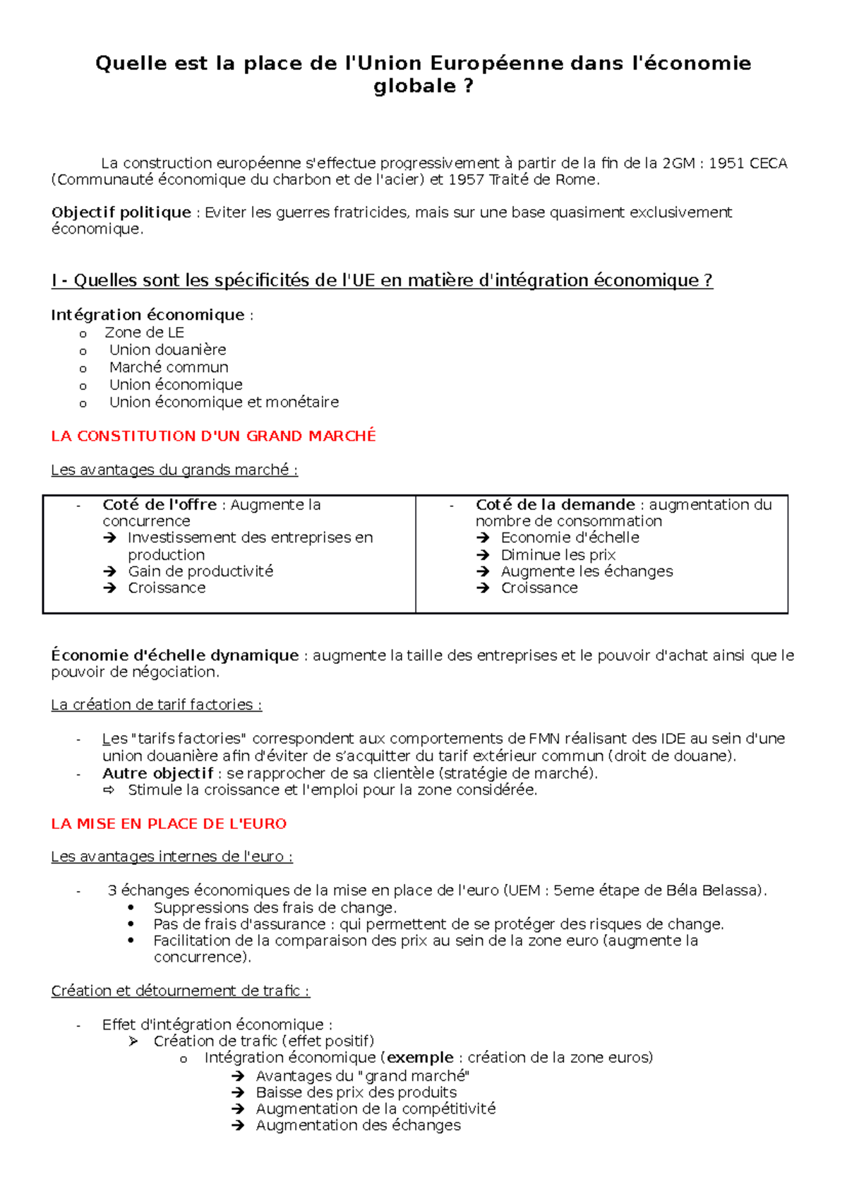 Quelle est la place de l'Union Européenne dans l'économie globale - Quelle est la place de l ...