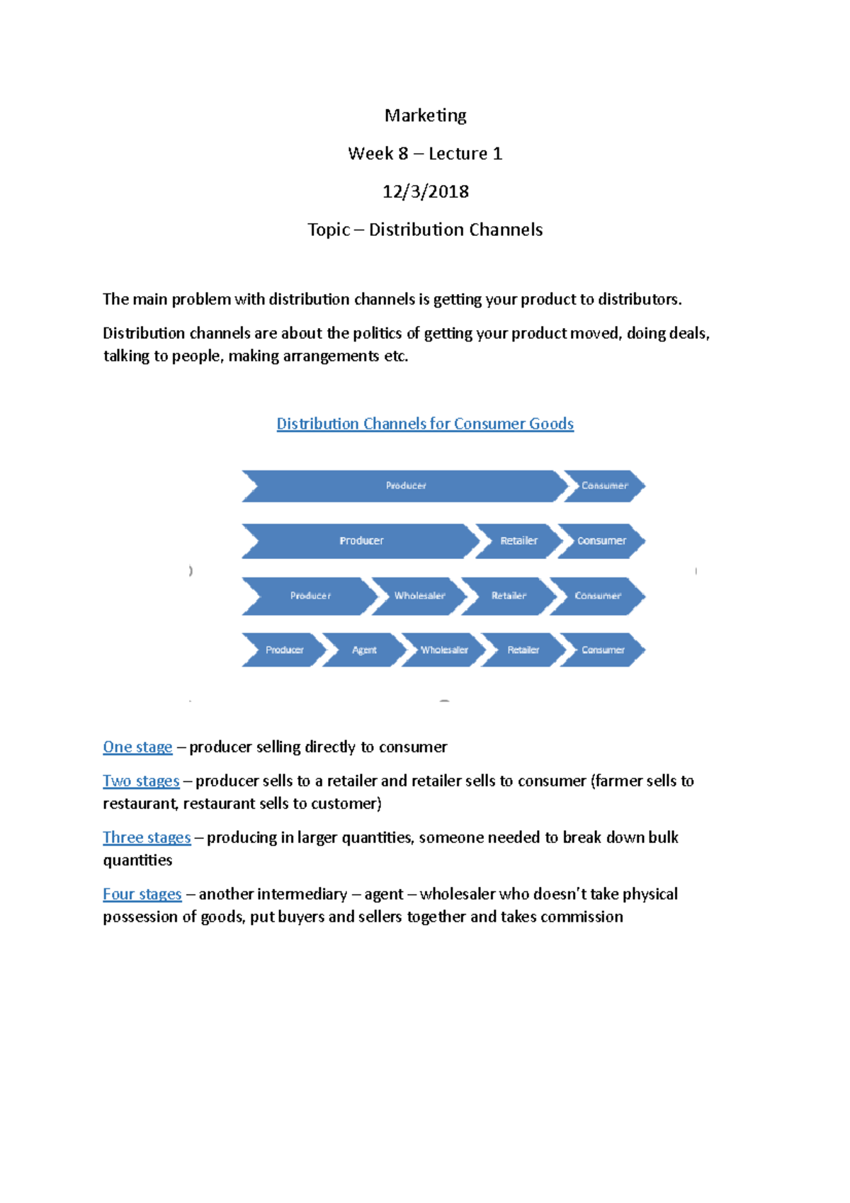 MK4002 week 8 - lecture 1 - Marketing Week 8 – Lecture 1 12/3/2018 ...
