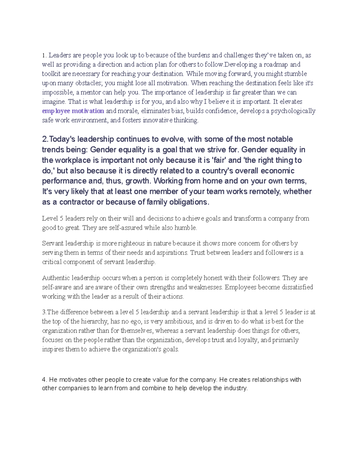 Untitled document - This was a homework based on leadership - 1 are ...