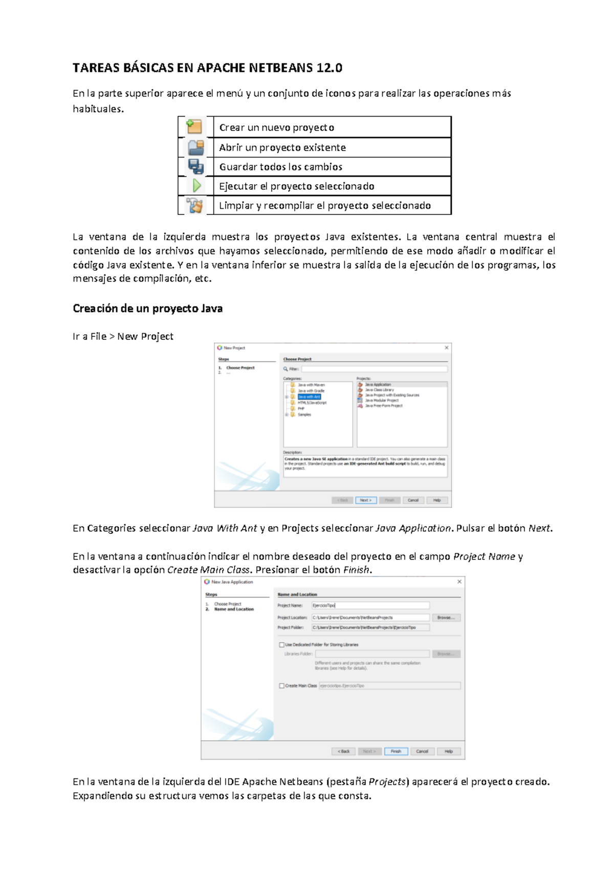 Tareas Habituales Apache Netbeans - TAREAS BÁSICAS EN APACHE NETBEANS ...