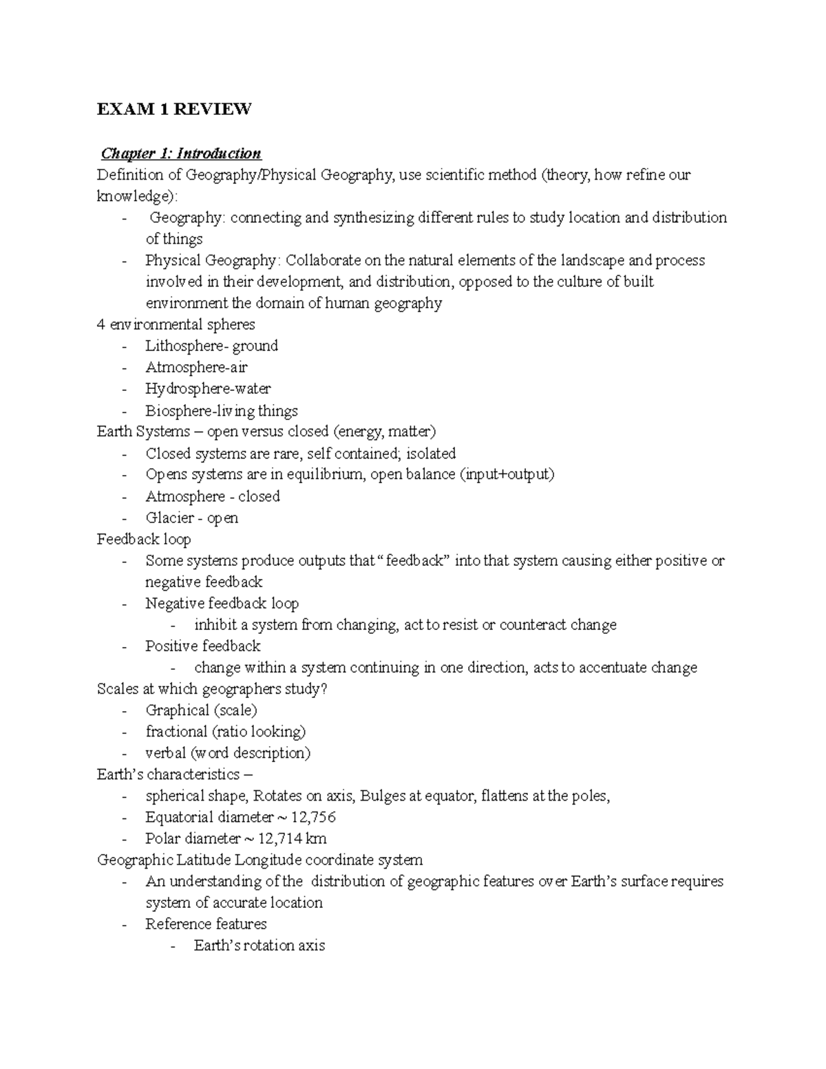 Exam 1 Review - EXAM 1 REVIEW Chapter 1: Introduction Definition of ...