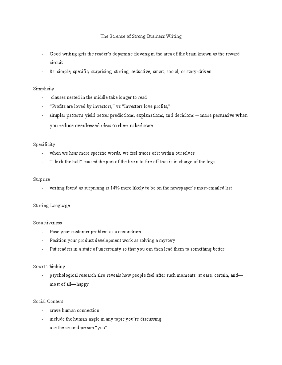 The Science of Strong Business Writing - Also, reflect on your current ...