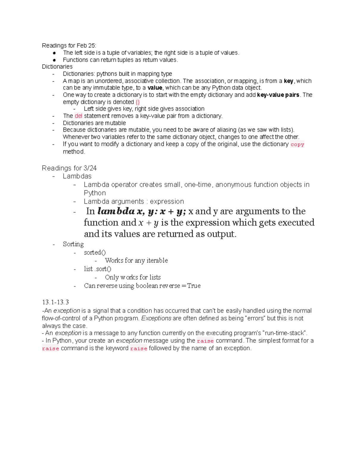 Compsci 101 Reading Notes - Readings for Feb 25: The left side is a ...