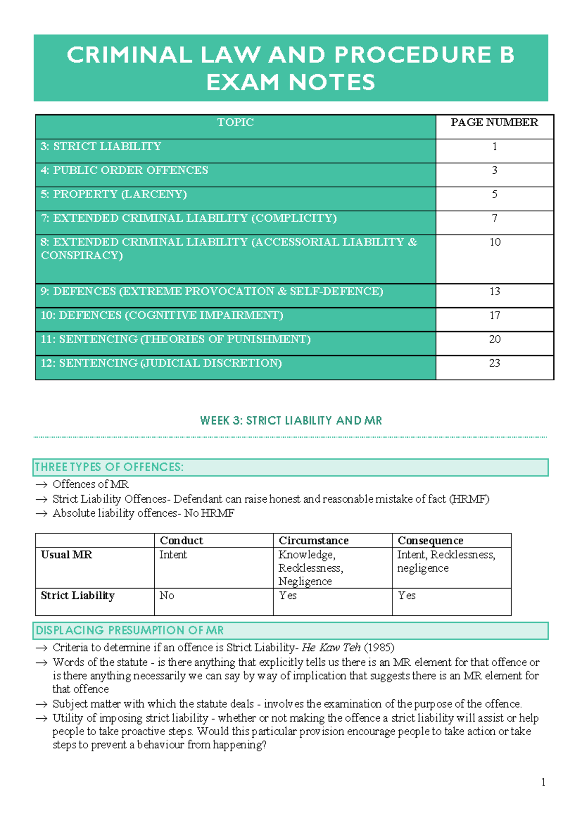 Criminal LAW AND Procedure B EXAM Notes copy - CRIMINAL LAW AND ...