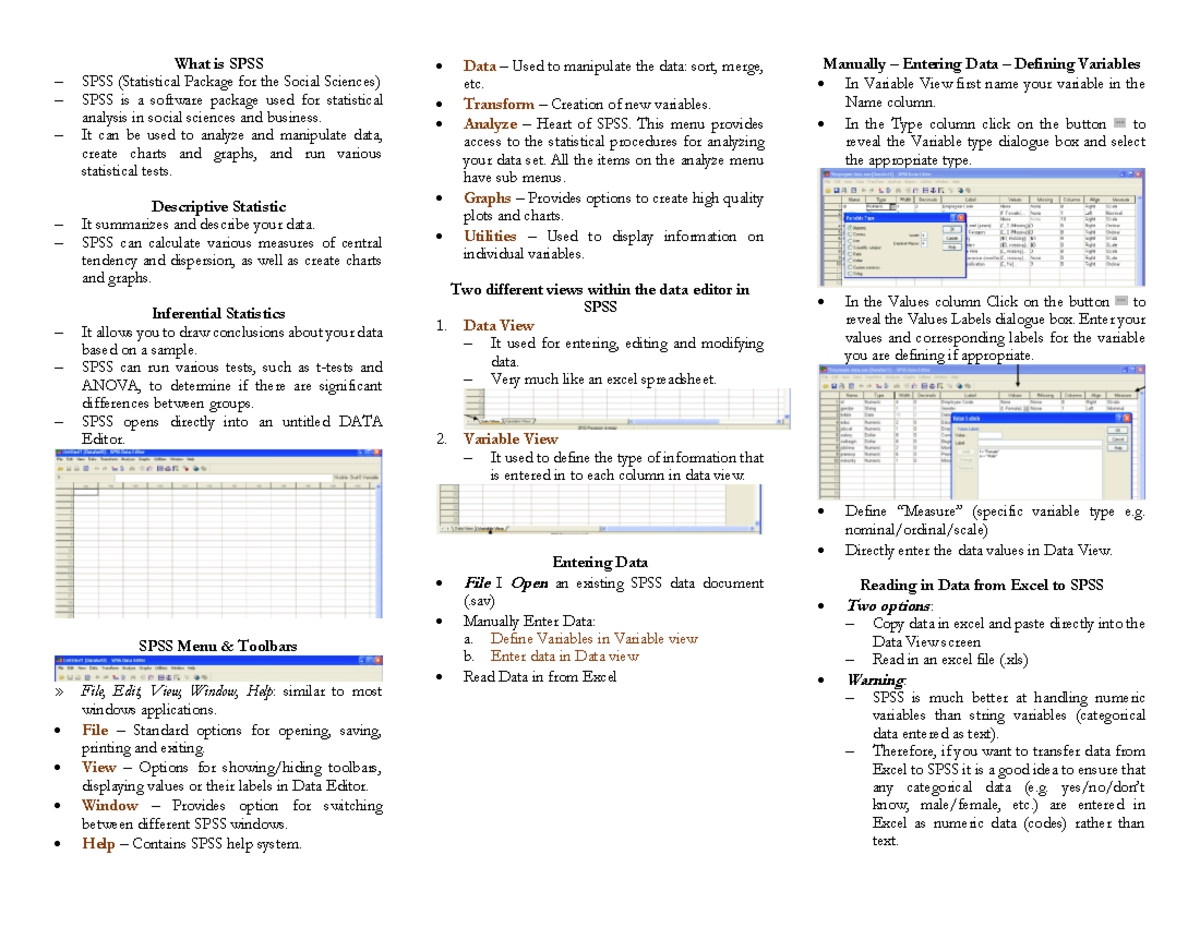 Mod-3 - daskdhask - What is SPSS SPSS (Statistical Package for the ...