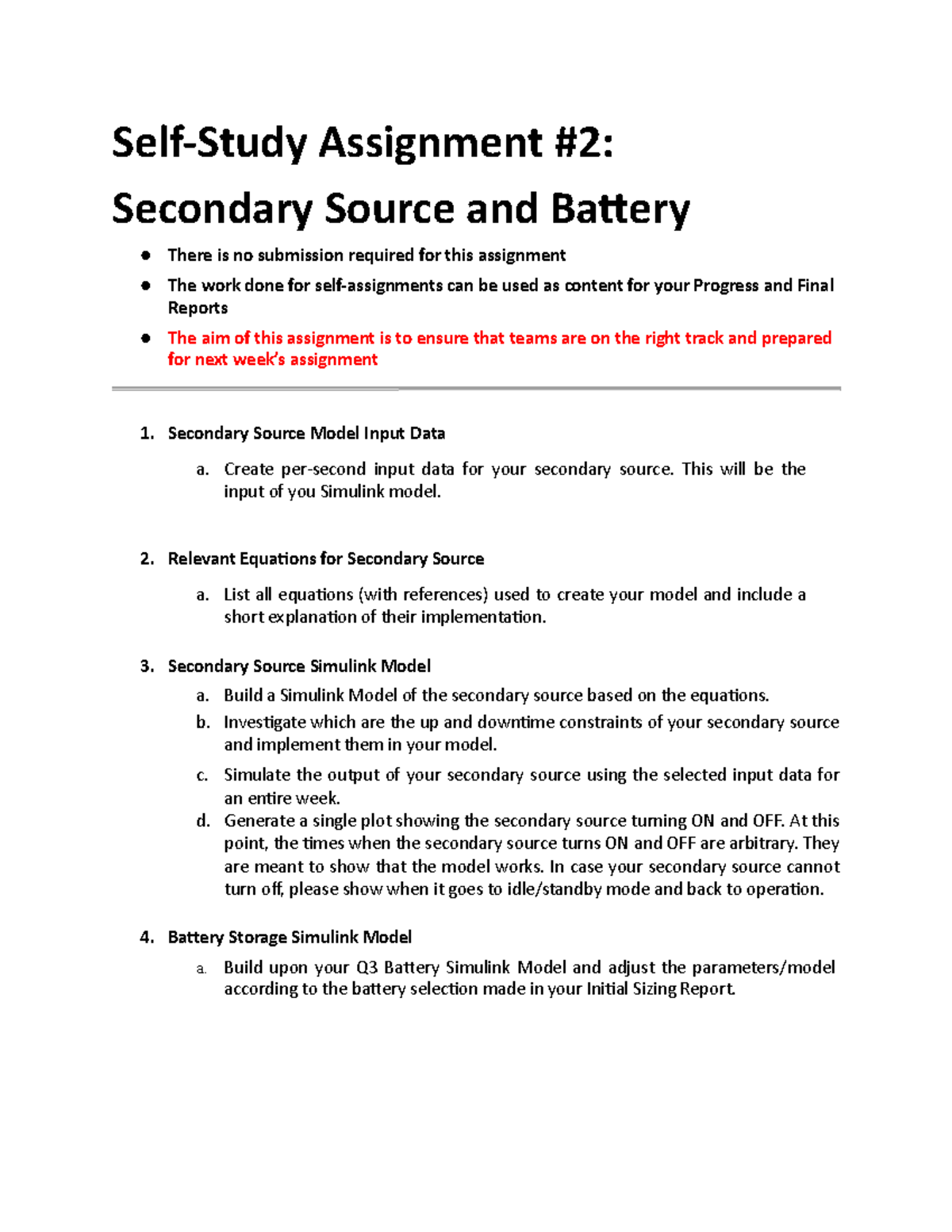 Self-Study Assignment Secondary Source - Secondary Source Model Input ...