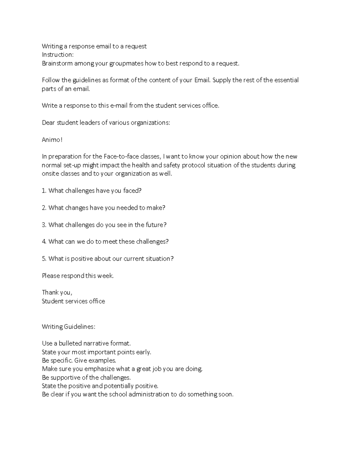 Writing response letter to a request - Writing a response email to a ...