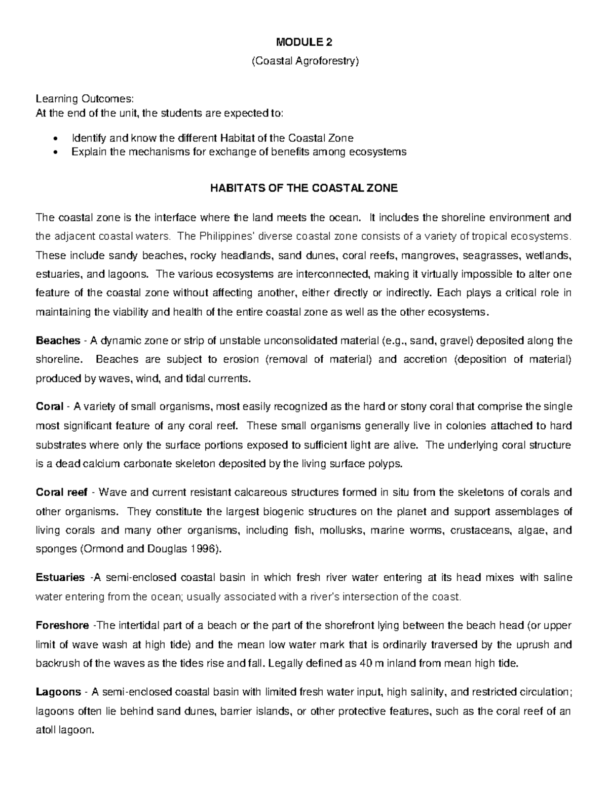 Module 2 - This is a 3 unit course that provides students with ...