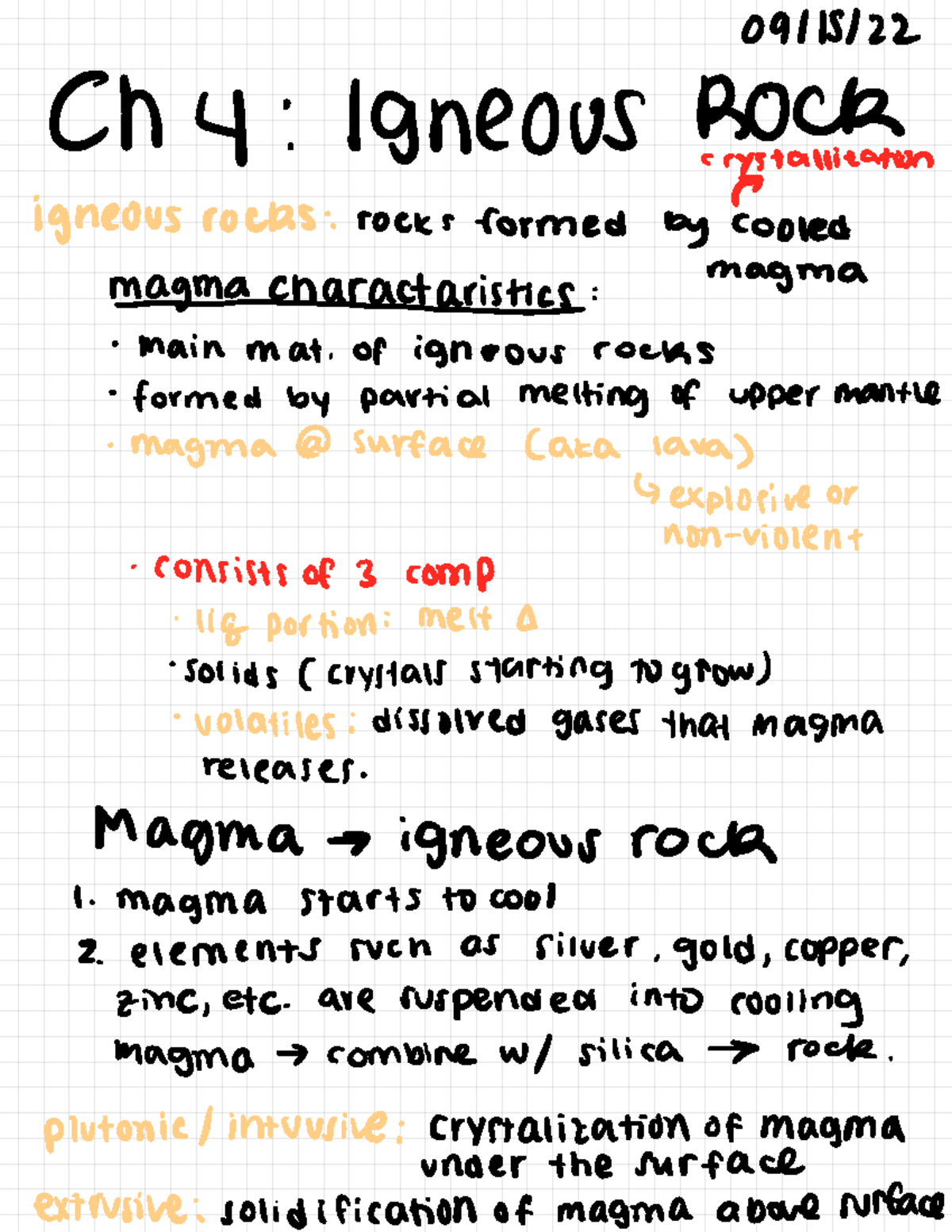 Ch. 4 Igneous Rock Notes - 09/15/ Cny : Igneous Rock crystal litation ...