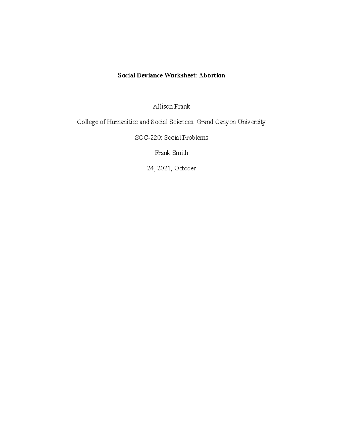 SOC worksheet social deviance abortion - Social Deviance Worksheet ...