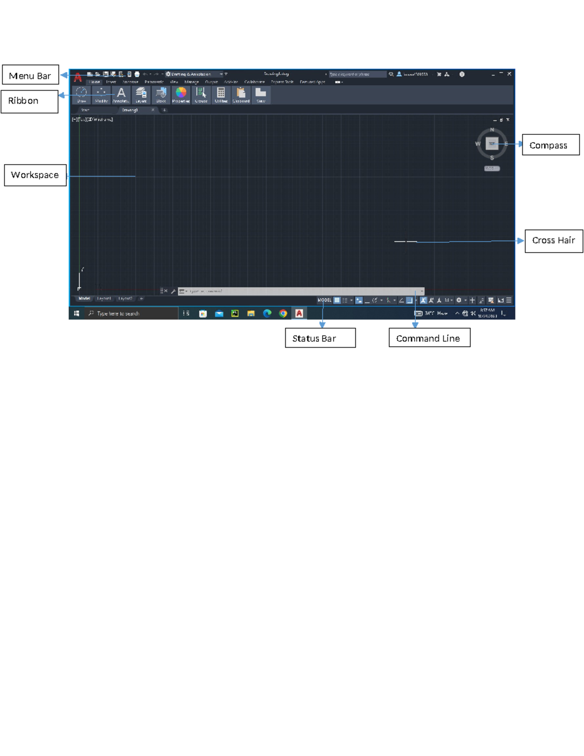 Task 1 - Structure Analysis - Ribbon Workspace Status Bar Compass ...