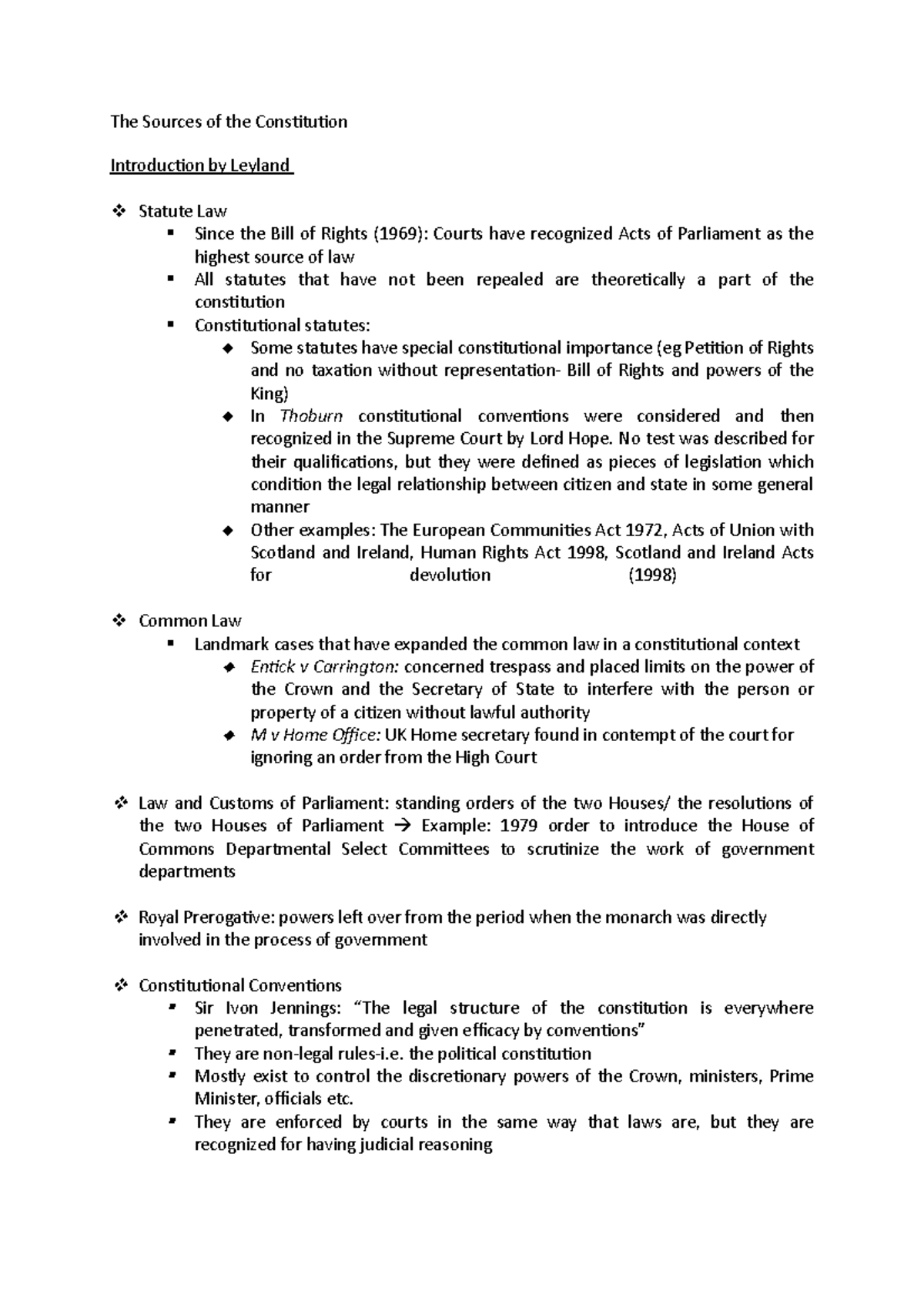 Constit notes - Sources of the constitution - The Sources of the ...