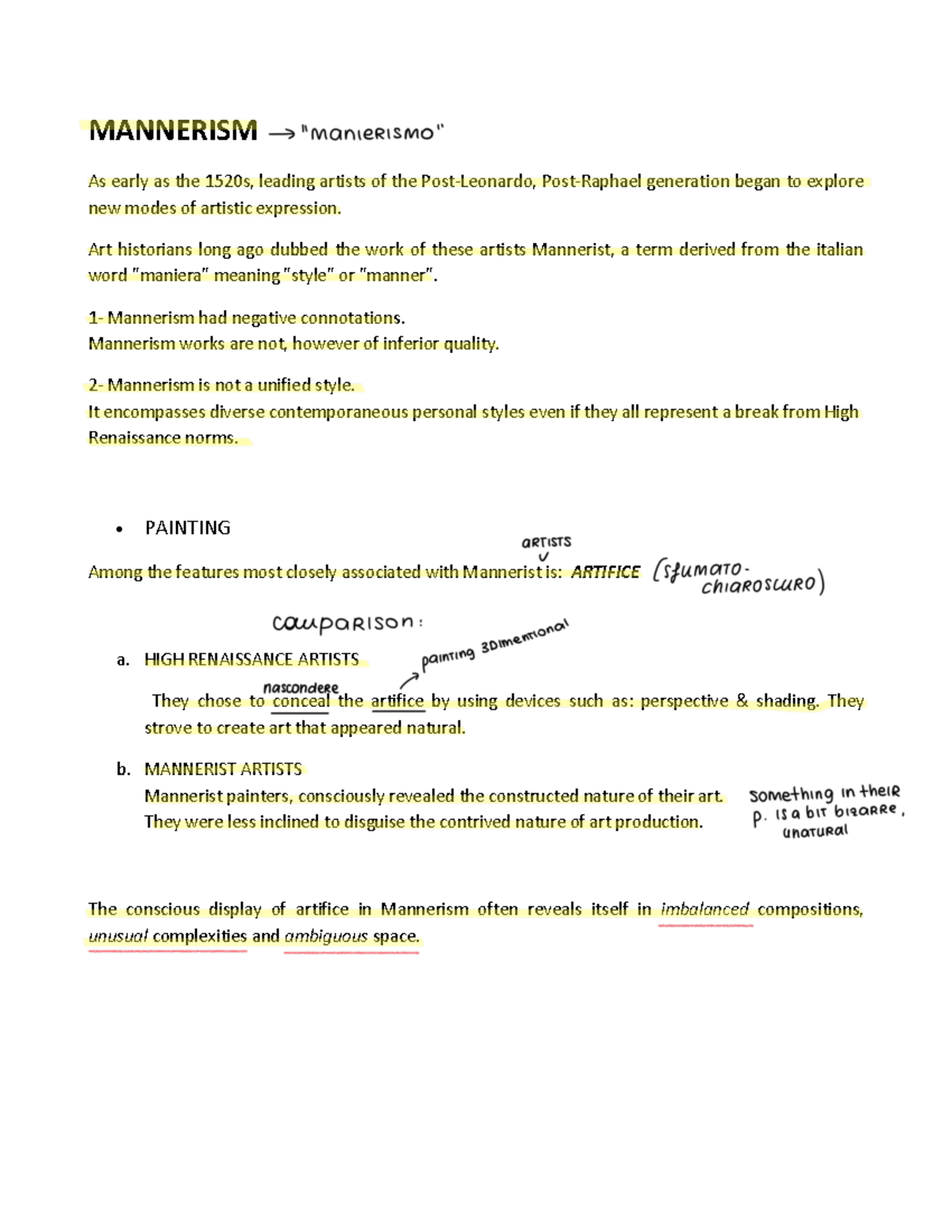 Mannerism - Manierismo - MANNERISM As early as the 1520s, leading ...