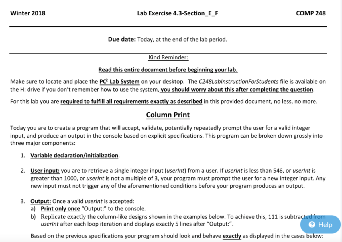Sample-Lab4 - lab - COMP 248 - Studocu