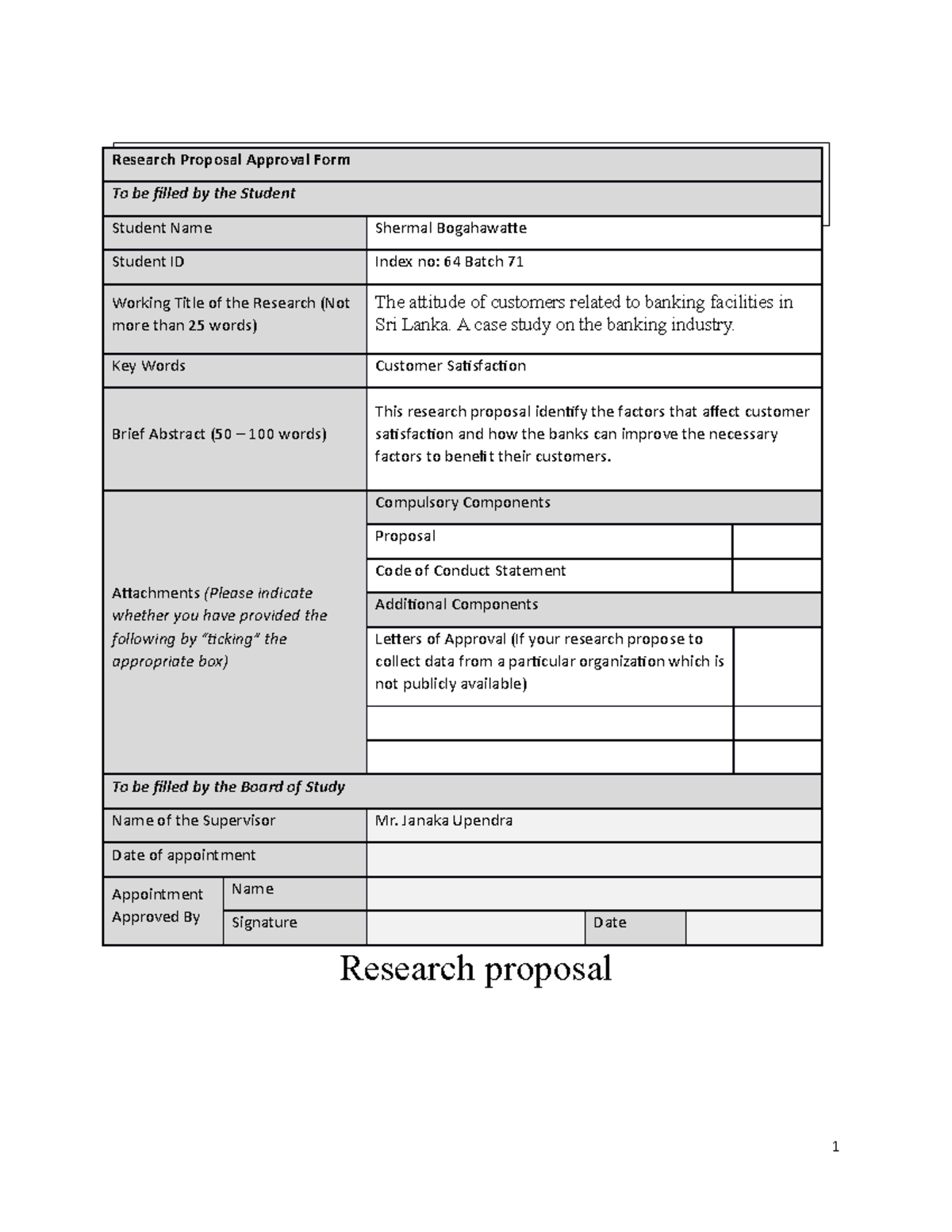 research on international business - Research Proposal Approval Form To ...