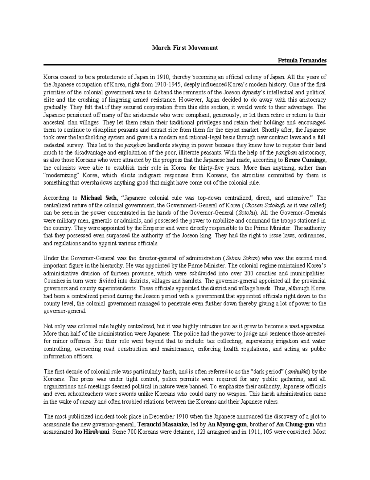 March First Movement - March First Movement Petunia Fernandes Korea ...