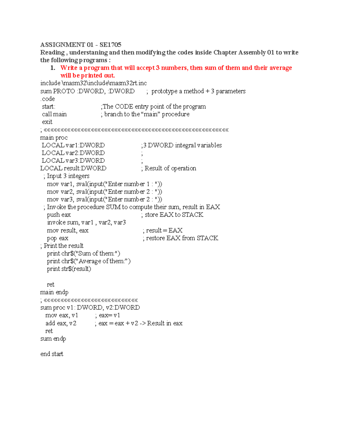 Assignment 01. LY Kim Chi - SE172655 docx - ASSIGNMENT 01 - SE Reading ...