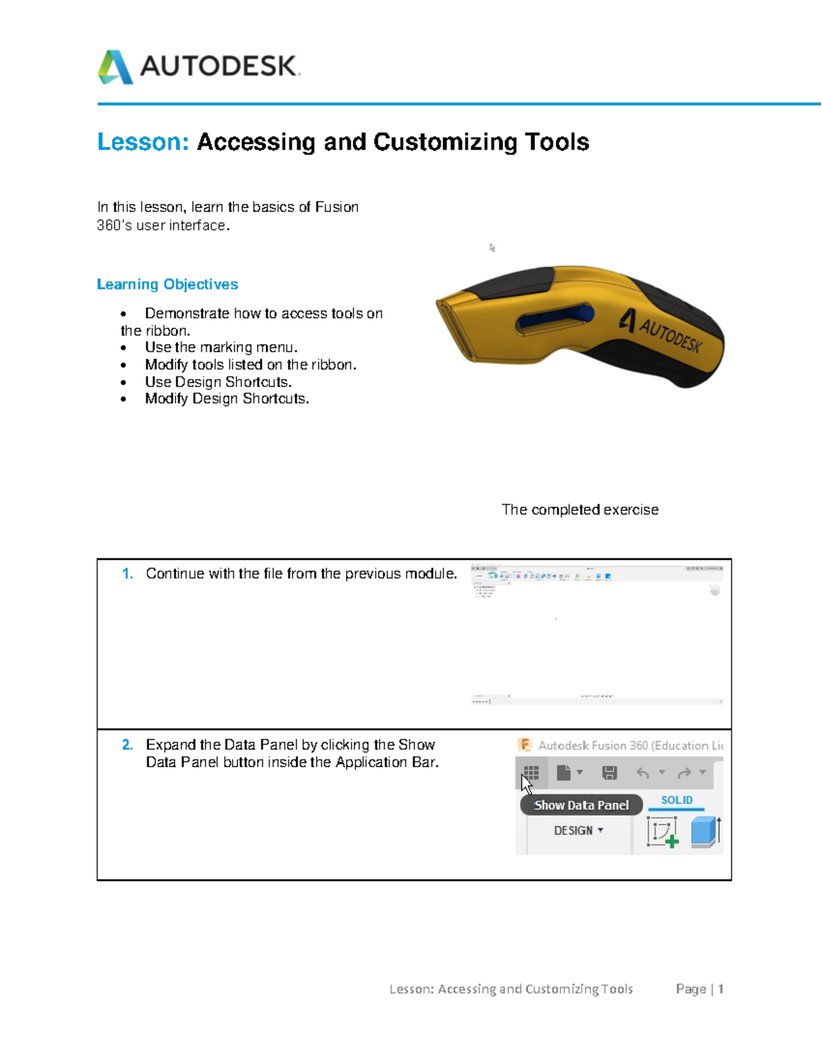 04 - Accessing and Customizing Tools - Lesson: Accessing and ...