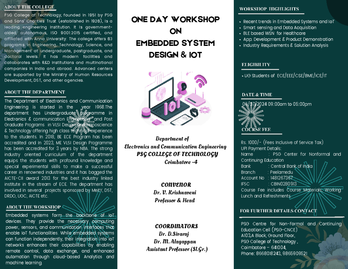 Embedded Brochure -2 - notes - Embedded systems form the backbone of ...