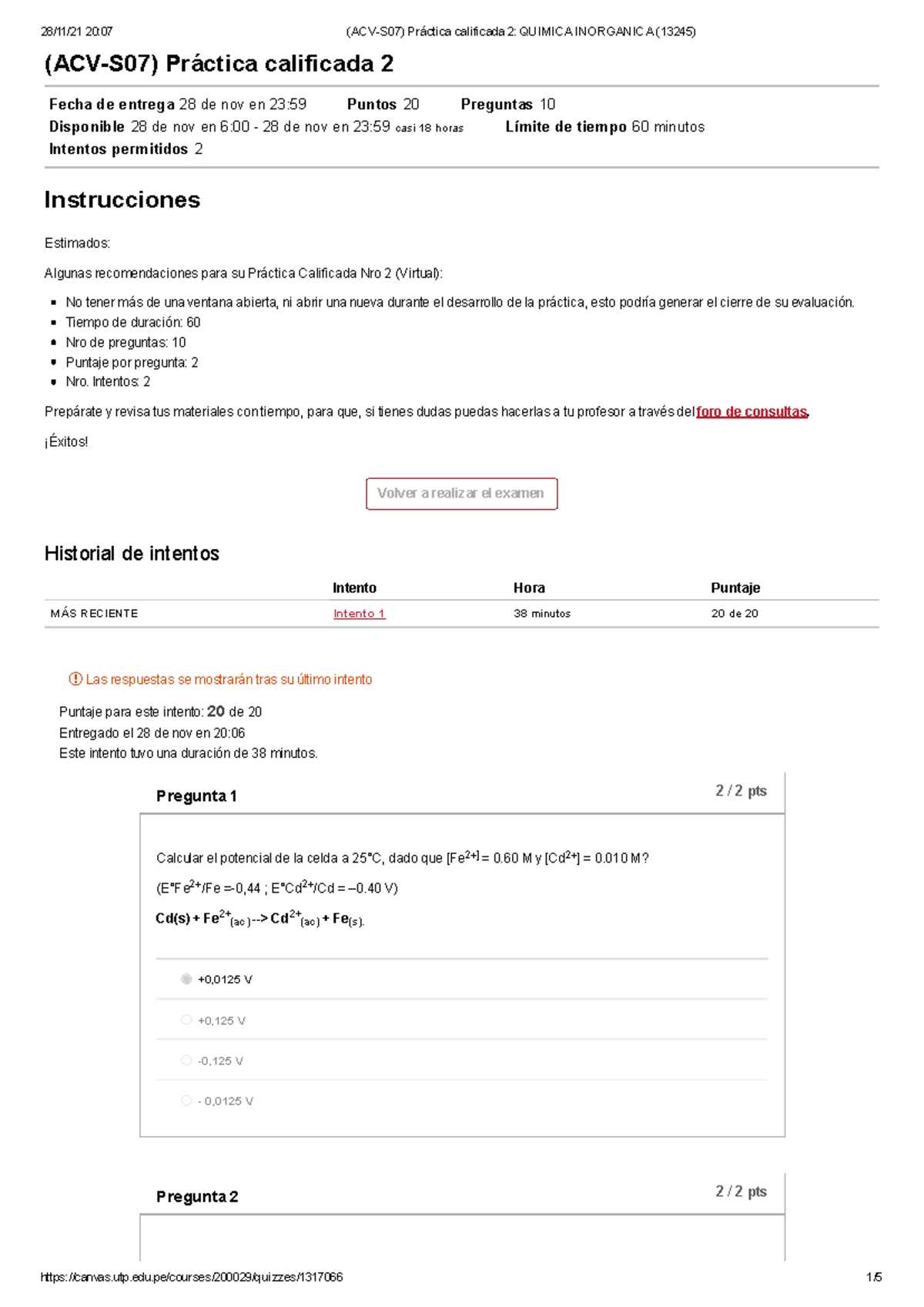 (ACV-S07) Práctica calificada 2 Quimica Inorganica (13245) - (ACV-S07) Práctica calificada 2 ...