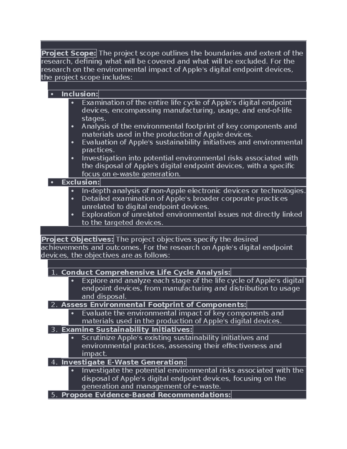 PCP project plan - Project Scope: The project scope outlines the ...