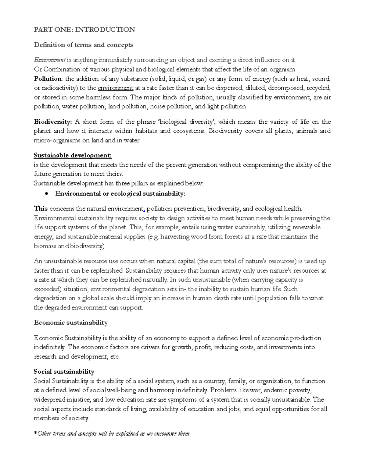 Introduction-def and components of the environment - PART ONE ...