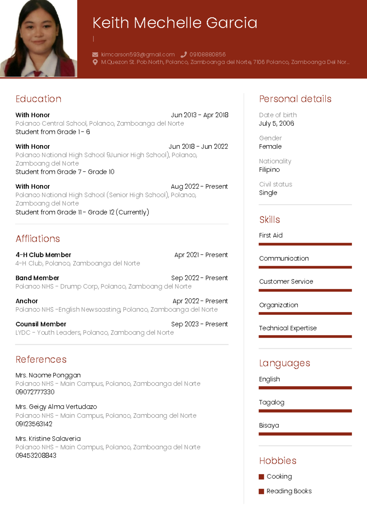 Resume Keith Mechelle Garcia - Keith Mechelle Garcia I kimcarson593 ...