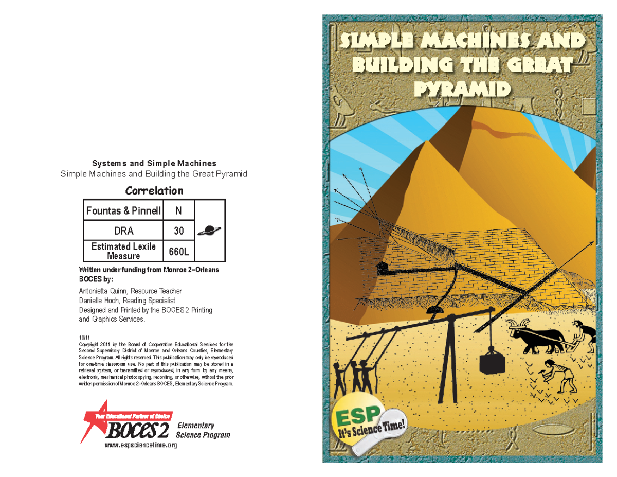 Simple machines and building the great pyramid b1 - Elementary Science ...