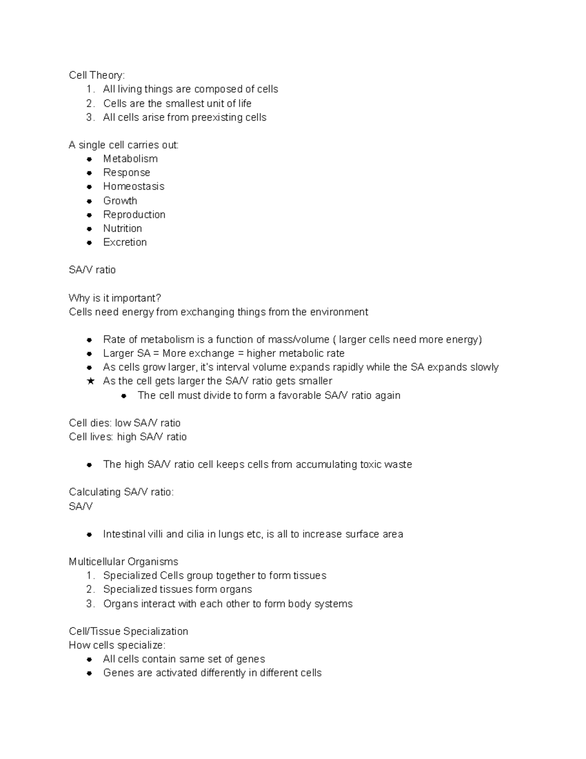 Cell Biology - review for exam - Cell Theory: 1. All living things are ...