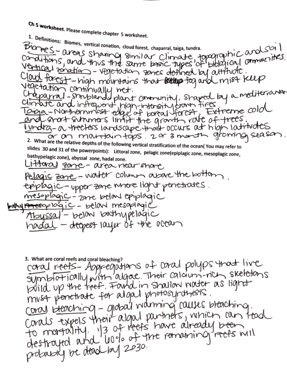 Ch 5 worksheet - Study guide - Ch s~Orkshe et. Please com I Defj.. Pete ...