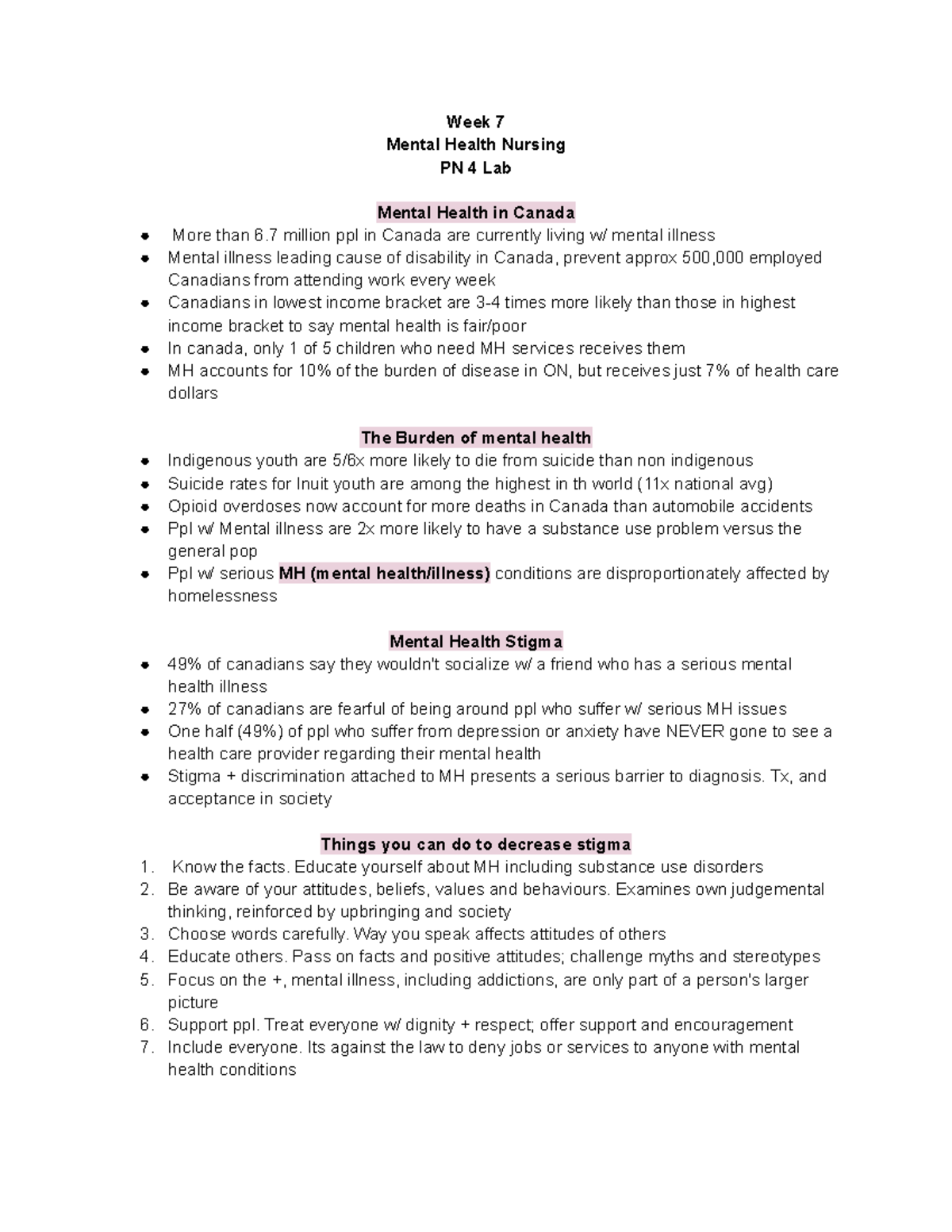 PN 4 Week 7 Mental Health - Week 7 Mental Health Nursing PN 4 Lab ...