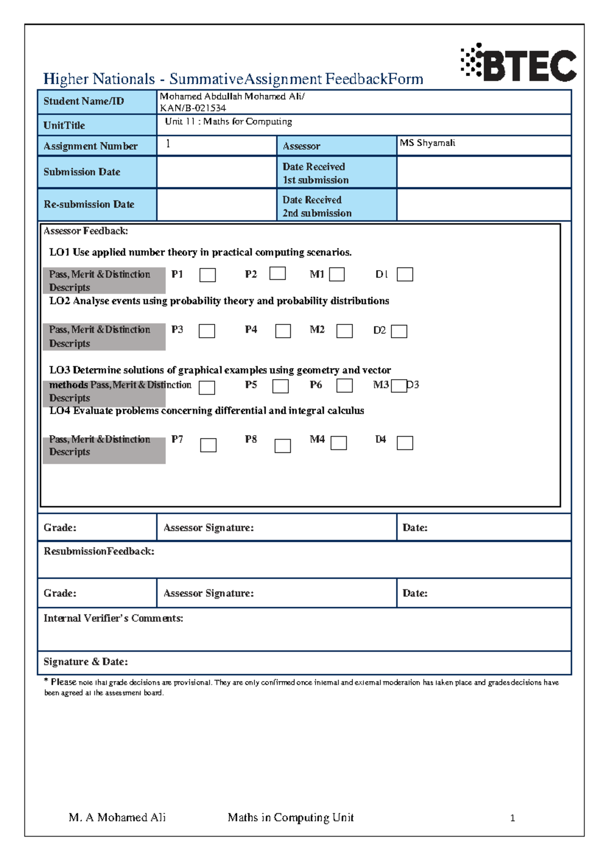B-021534-1617116629492-81659-KANB-021534 M A Mohamed ALI Maths FOR Computing Assignment - Higher ...