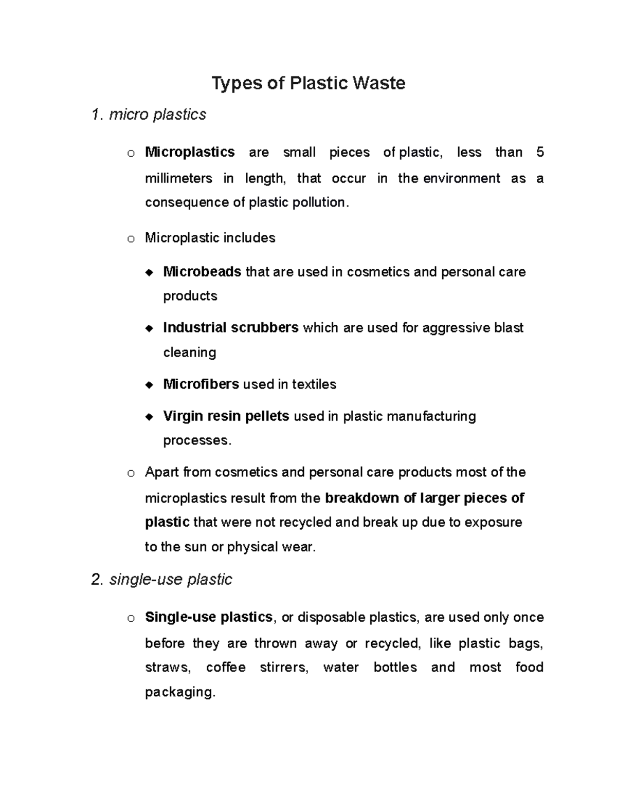 Types of Plastic Waste - BÀU VIẾT - Types of Plastic Waste 1. micro ...