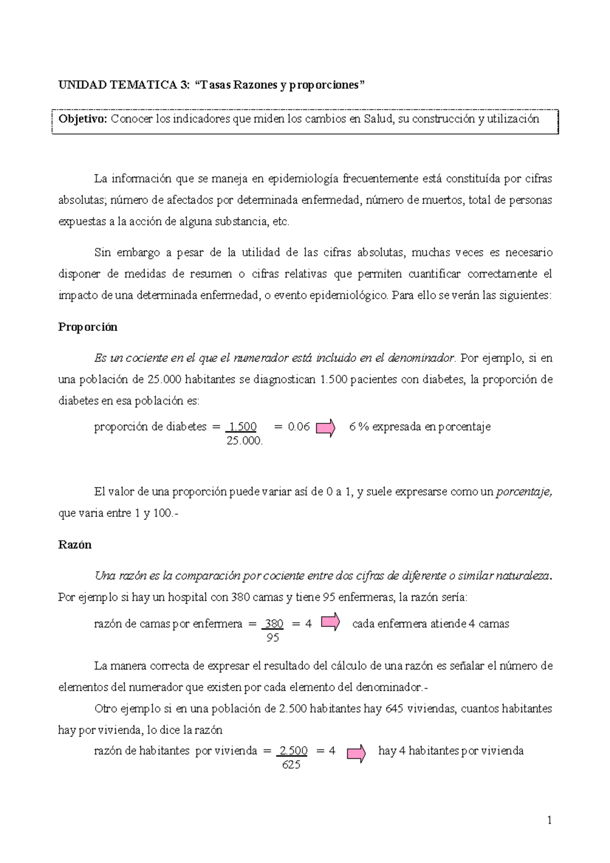 Tasas - Apuntes - UNIDAD TEMATICA 3: “Tasas Razones y proporciones ...