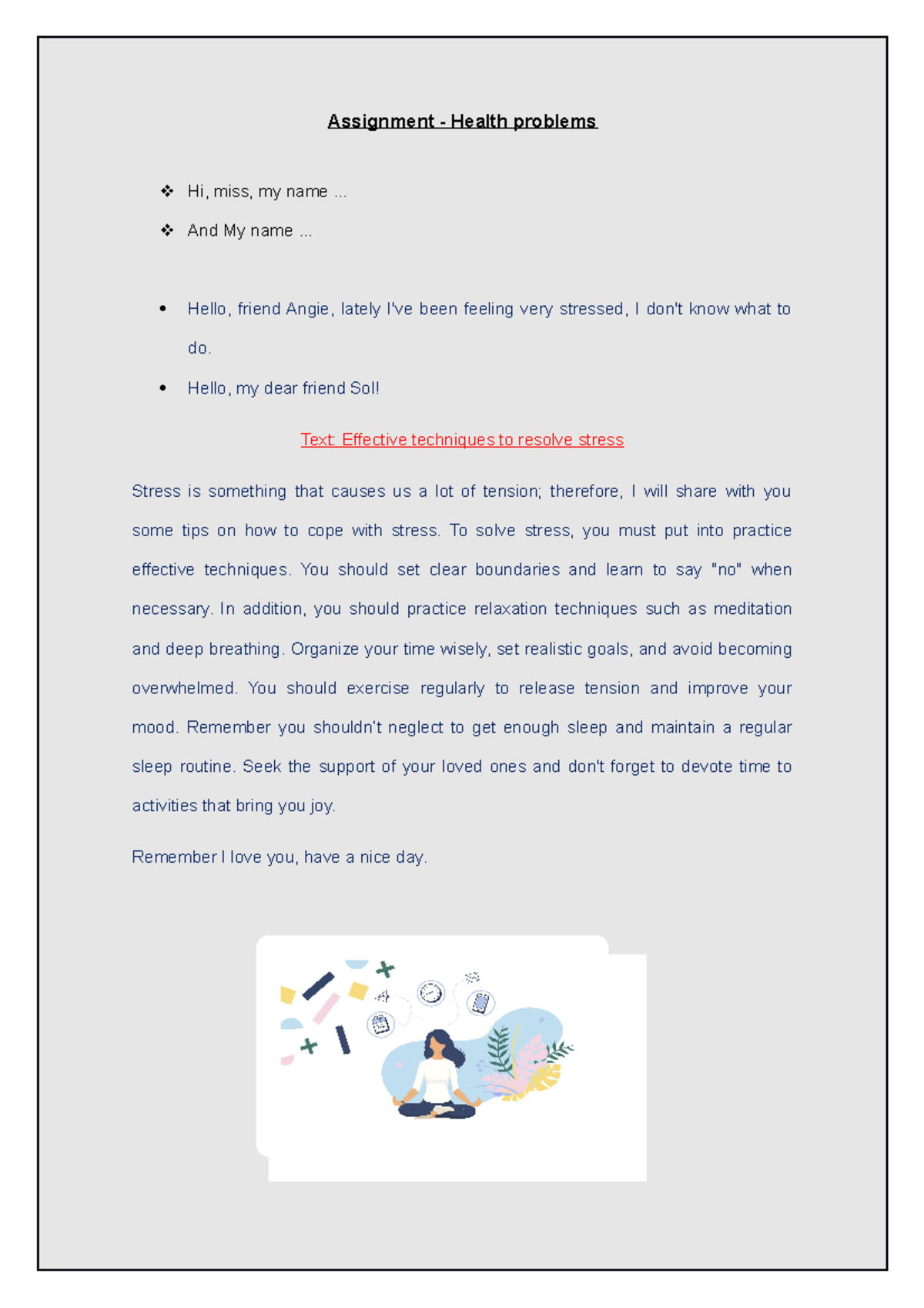 Week 15 - Assignment - Health problems - Assignment - Health problems ...
