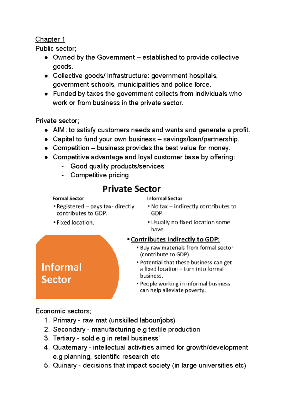 Business Environments Grade 10 - Chapter 1 Public sector; Owned by the ...