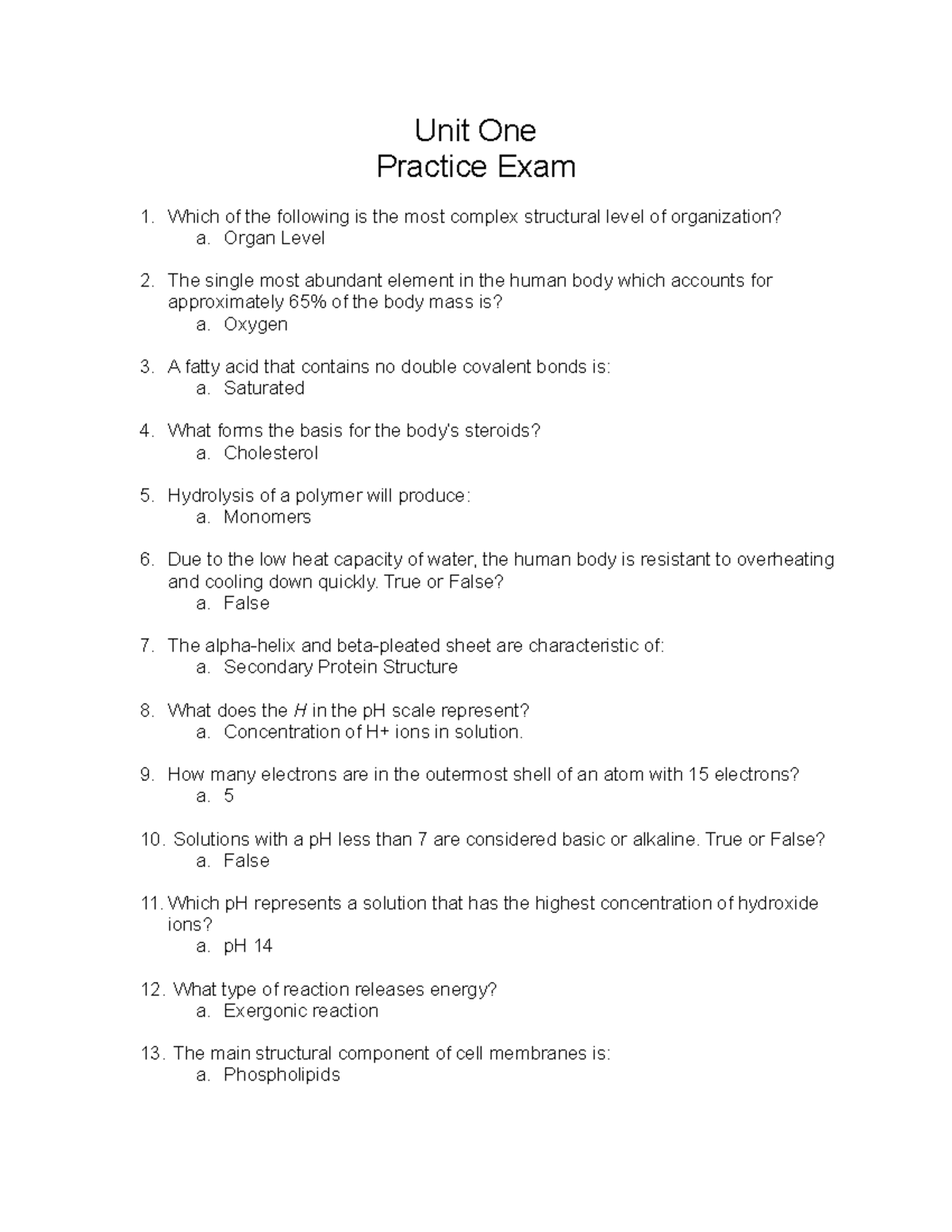 Practice Exam Unit One Practice Exam Which Of The Following Is The practice-exam-unit-one-practice-exam-which-of-the-following-is-the