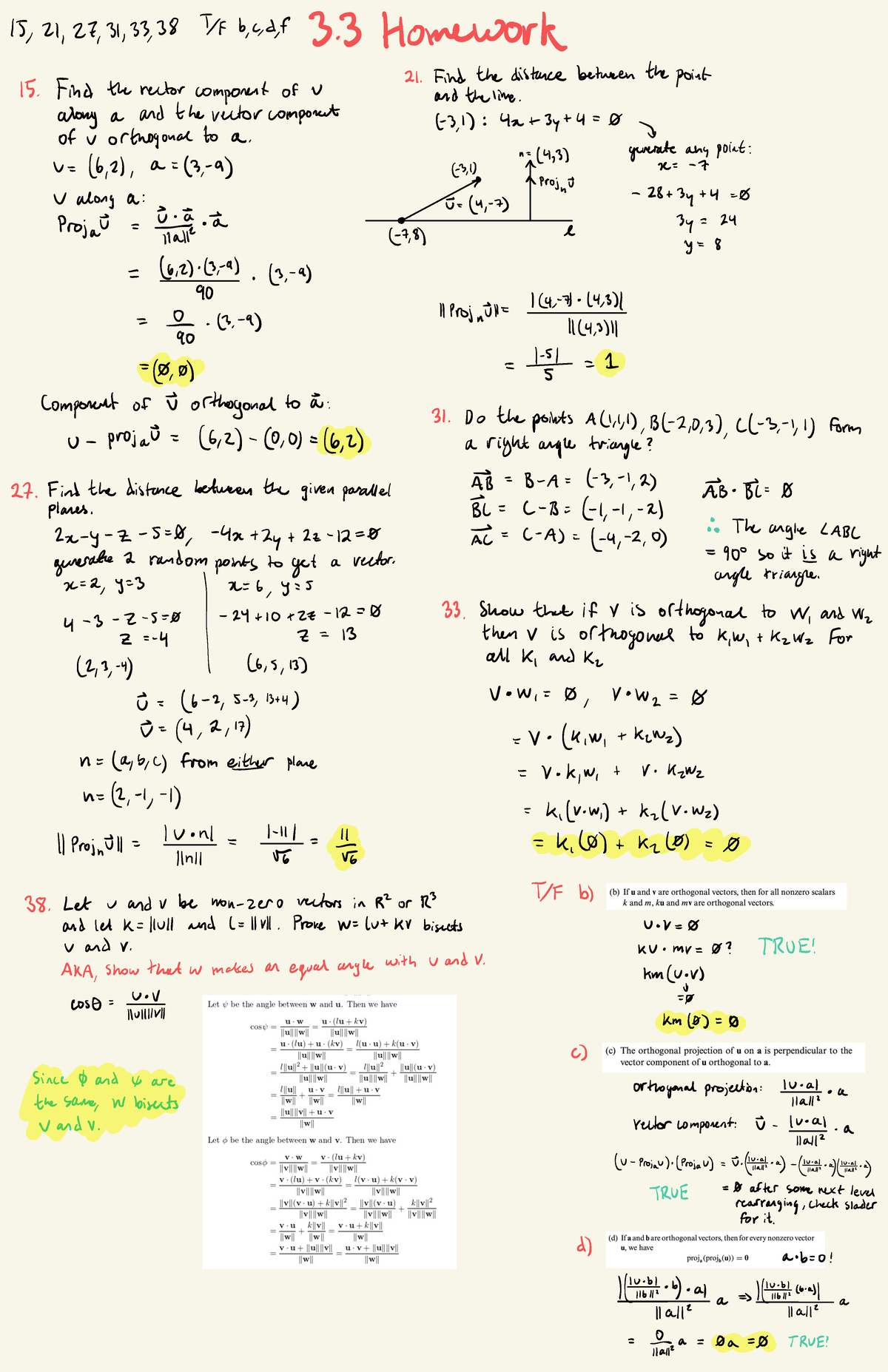 3.3 Problems - LIN ALG HMWRK - REVIEW AND PRACTICE - IT , 21 , 27,31 ...