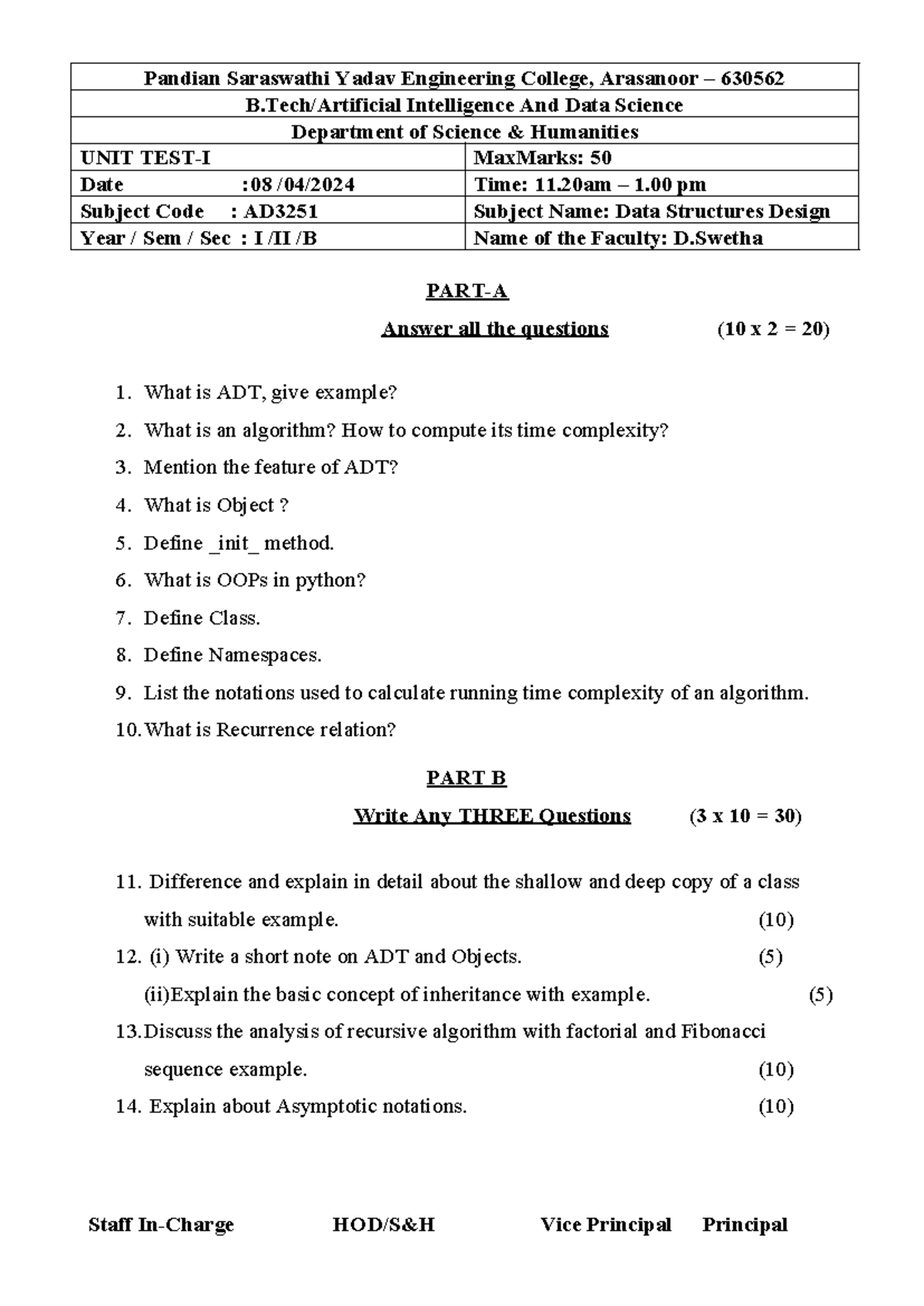U1 test DSD - good - Pandian Saraswathi Yadav Engineering College ...